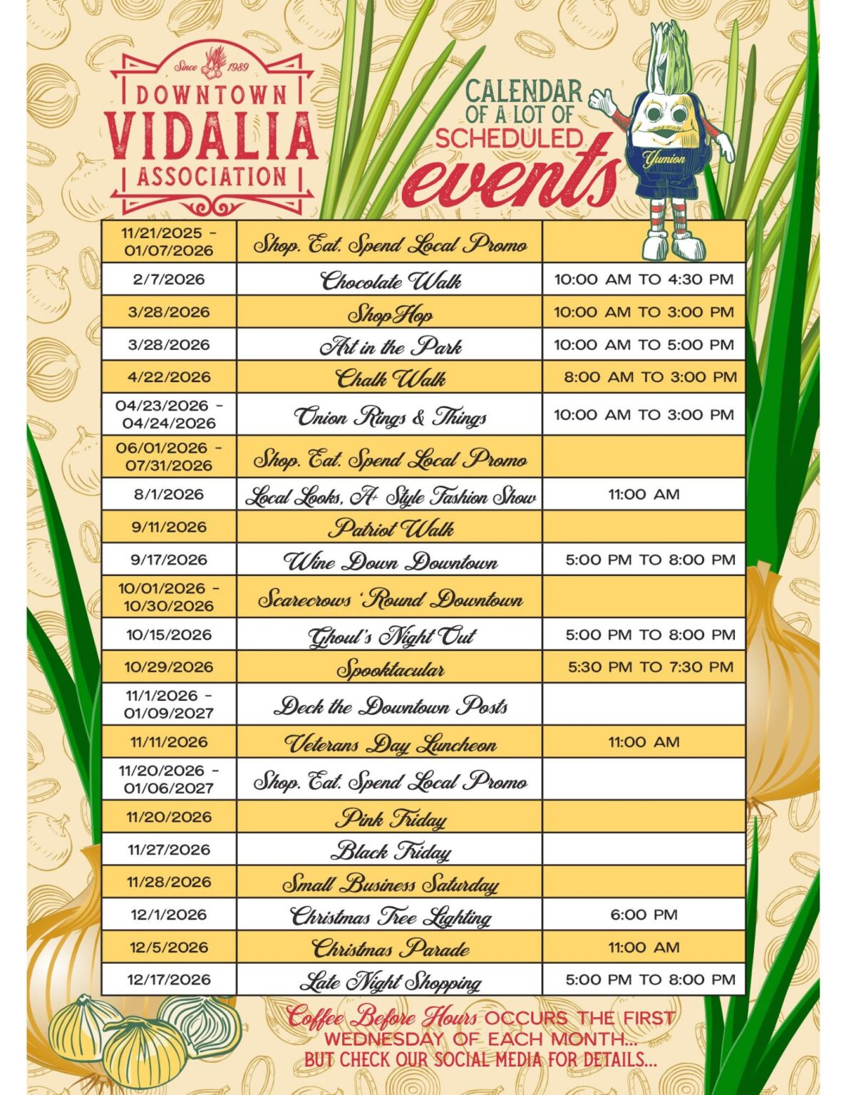Events Calendar – Downtown Vidalia Association